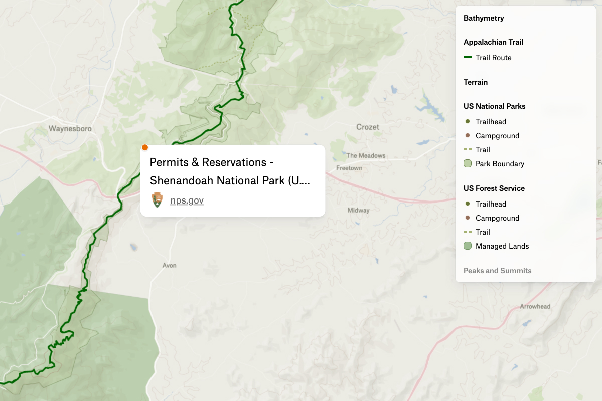 Appalachian Trail Planner - Felt Map Gallery